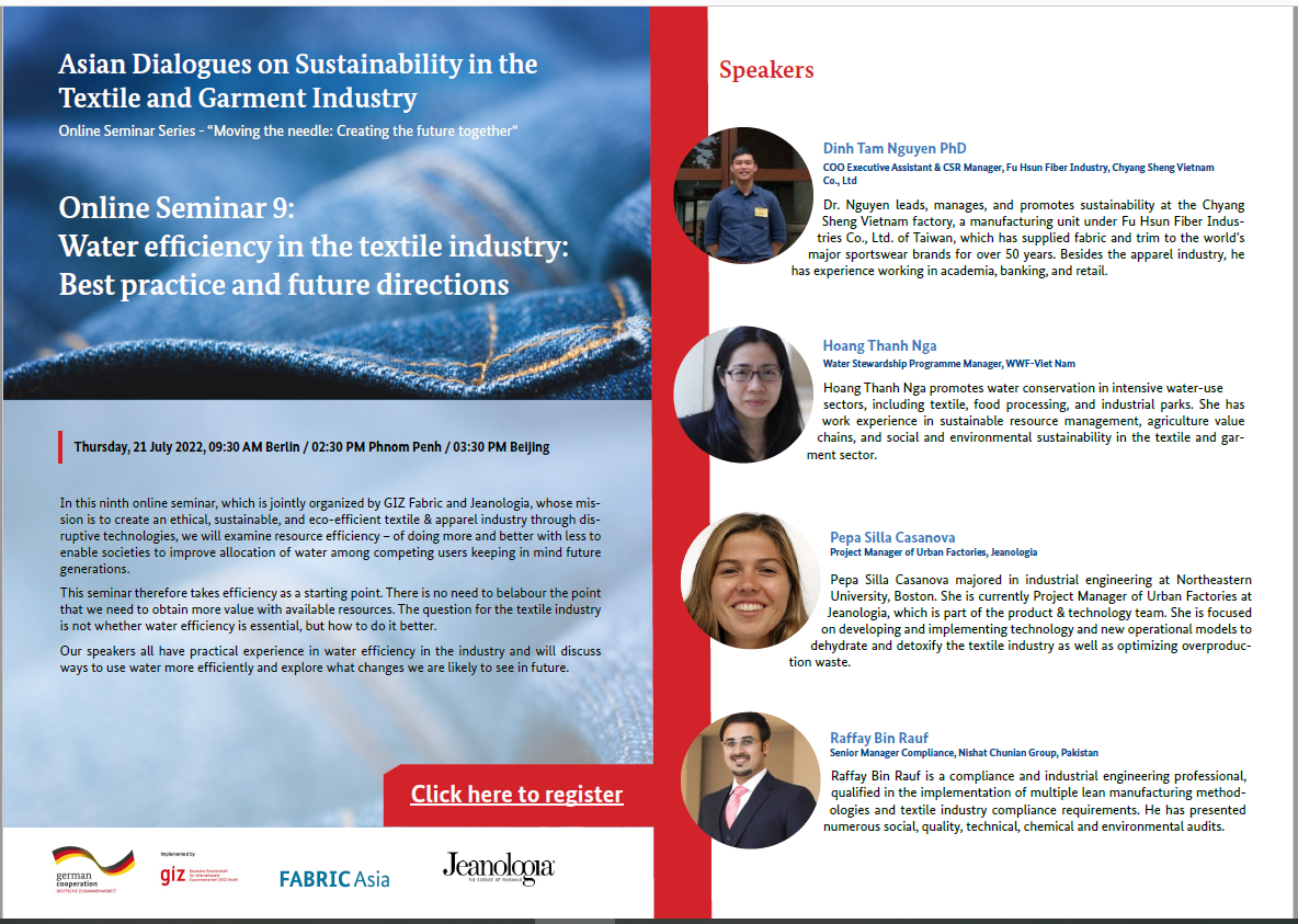 Water efficiency in the textile industry: Best practice and future ...