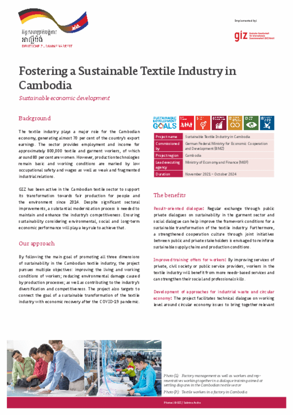 Factsheet Sustainable Textile Industry in Cambodia — Asia Garment Hub