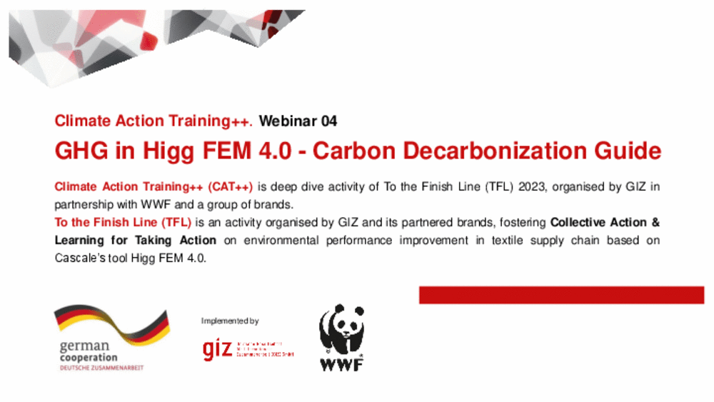CAT++ Webinar 3 - Cascale Decarbonization Guide — Asia Garment Hub